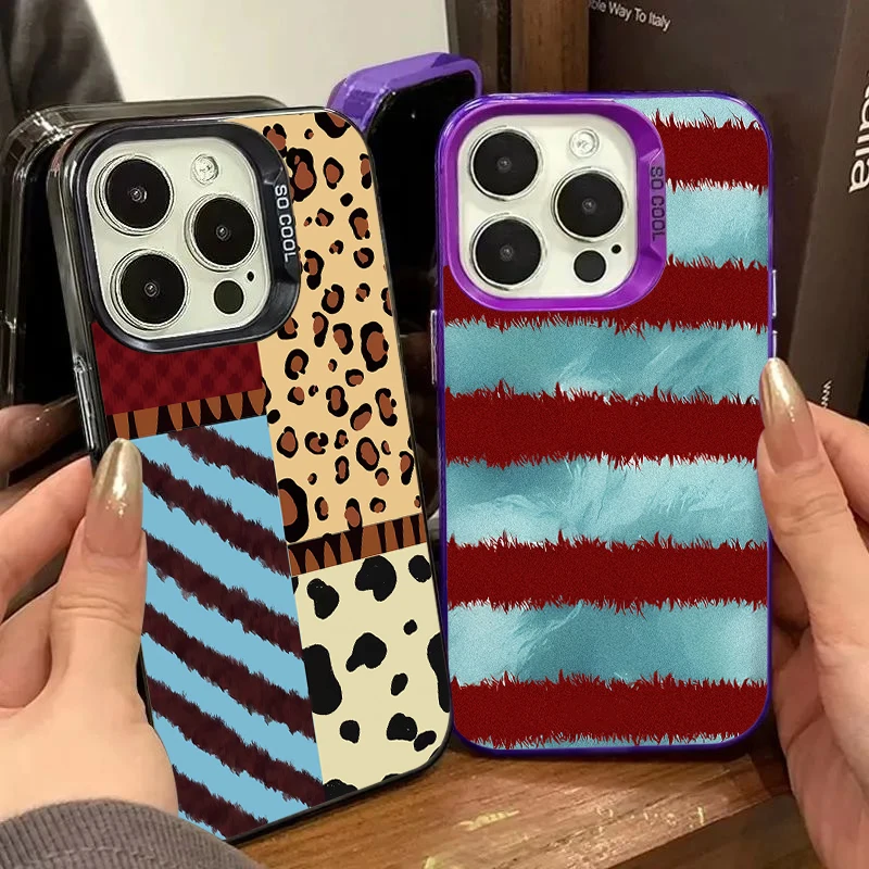 Luxury Fashion Leopard Print Splicing Phone Case for Xiaomi Redmi Note 7 8 9 9S 10 11 12 13 Pro ...