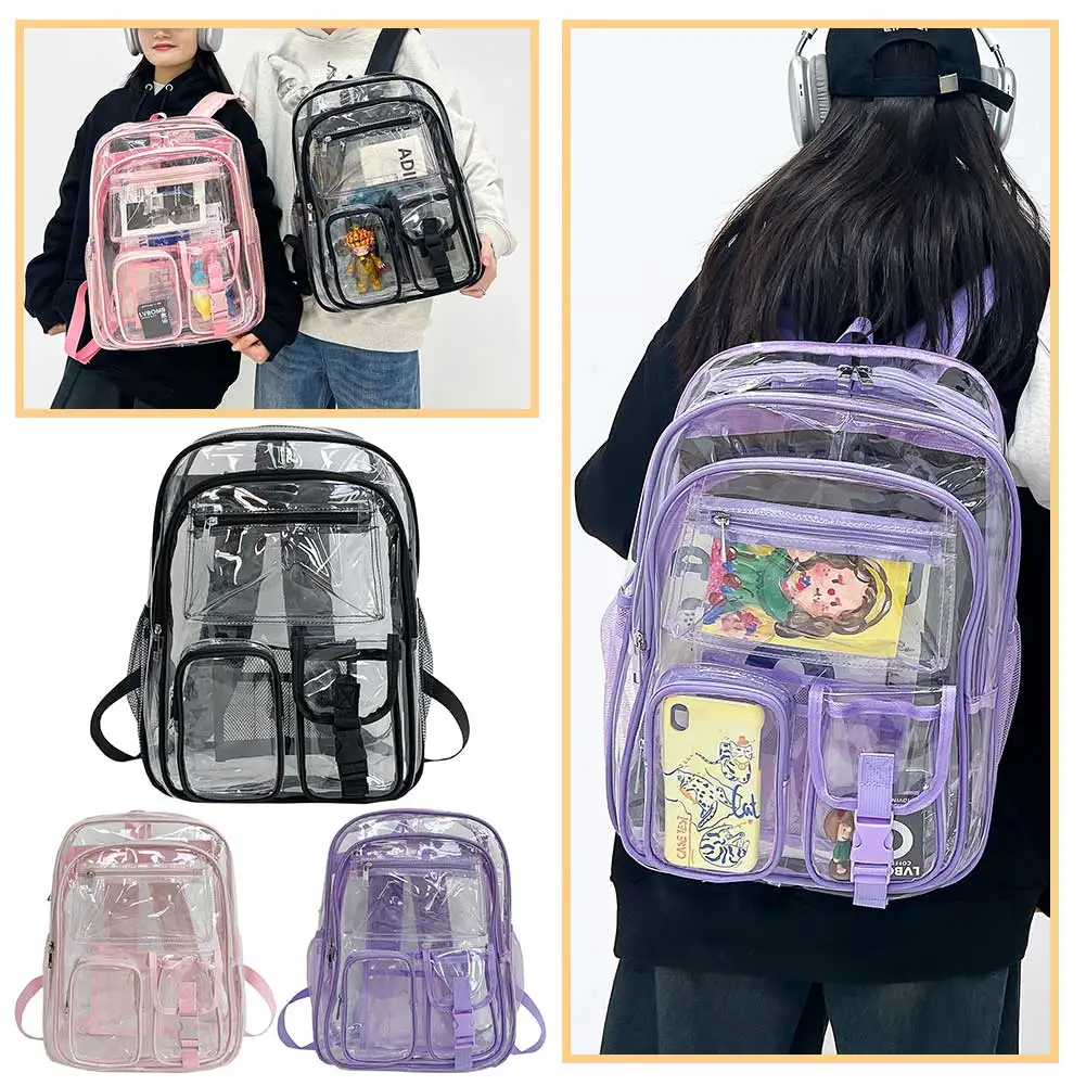 Clear-Backpack-Transparent-School-Backpack-Large-Capacity-Travel ...
