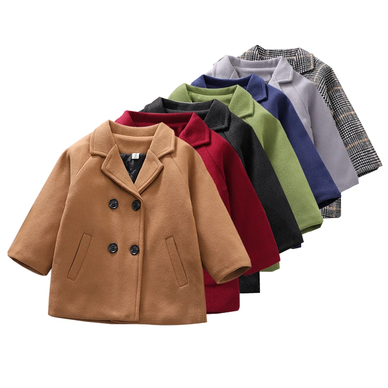 Spring-Boys-Jackets-Child-Girl-Woolen-Double-breasted-Baby-Trench-Coat ...