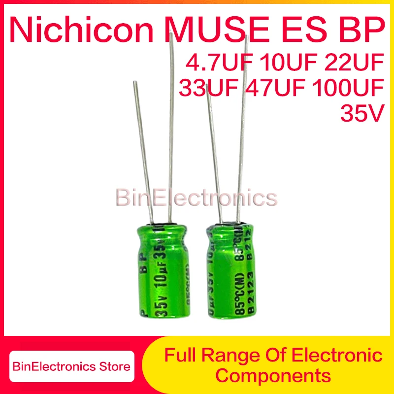 10Pcs-35V10UF-Nichicon-MUSE-BP-ES-HiFi-Audio-Capacitor-4-7uf-10uf-470uf-35V-Green-Electrolytic.jpg