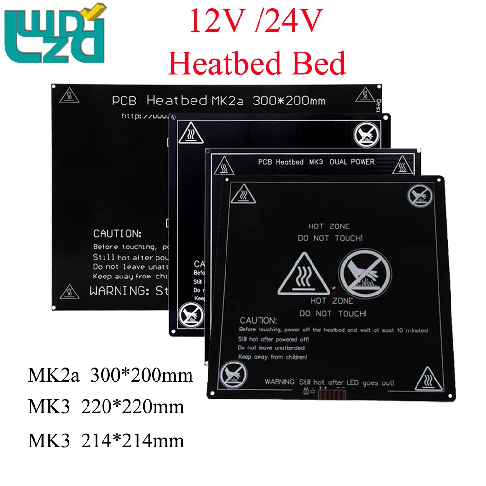 12V-24V-MK2a-MK3-MK2B-Heated-Bed-PCB-Aluminum-Heatbed-HotBed-Printing ...