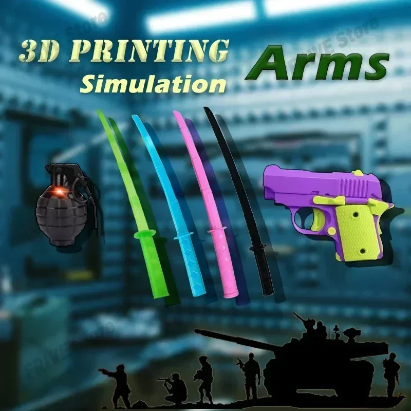 3D-Printed-Model-Battle-Game-Toys-Gravity-Weapon-Retractable-Katana-Mini-Pistol-Simulation ...