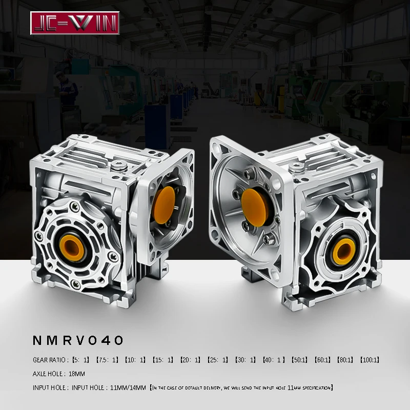 Worm-Gearbox-NMRV040-Reducer-Gear-Ratio-5-1-to-100-1-Input-14mm-Output ...