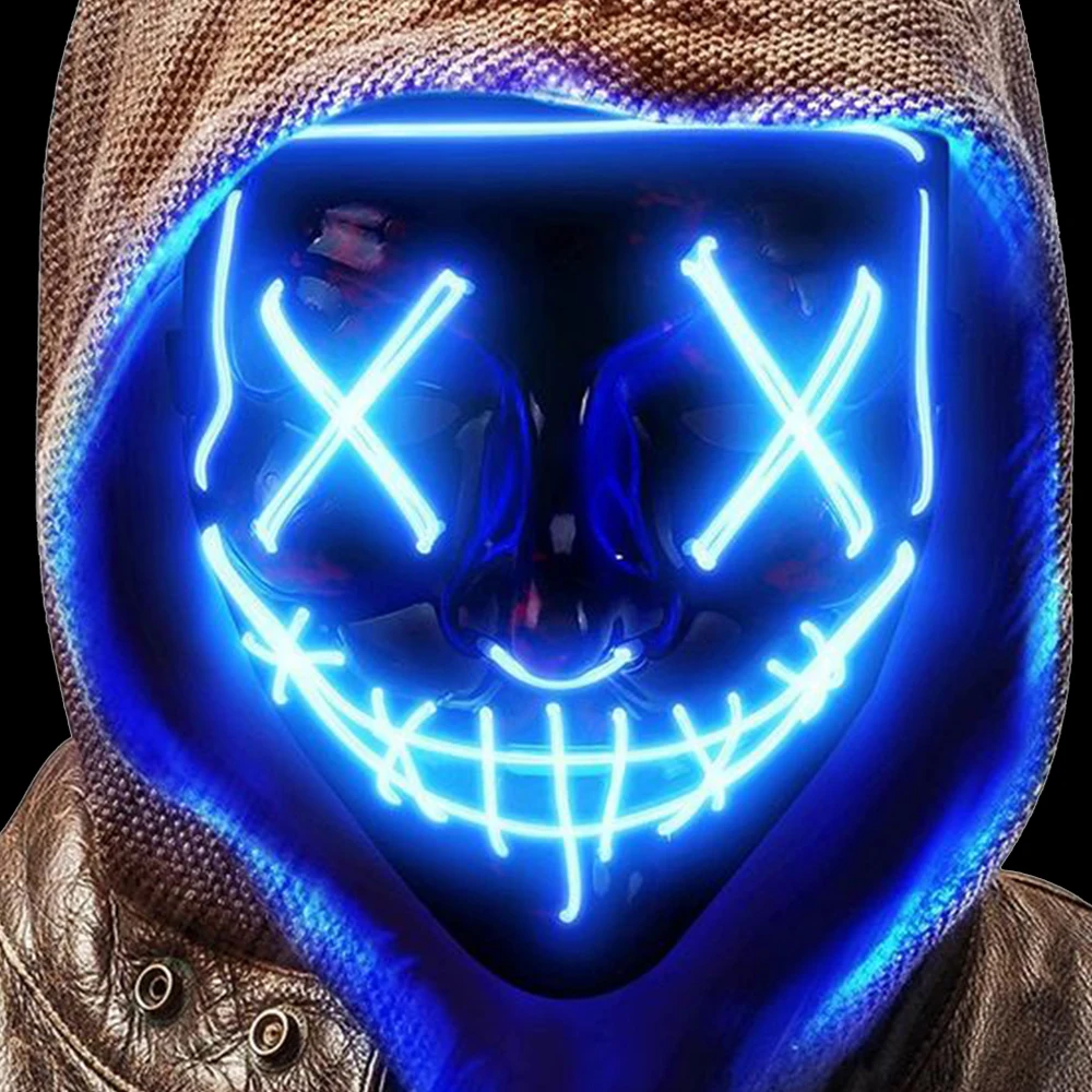 1Pc-Horror-Glowing-Neon-Mask-LED-Light-Party-Purge-Mask-Masquerade ...