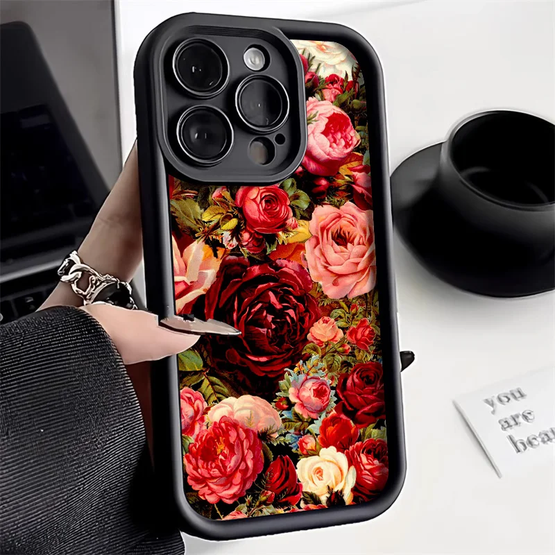 Elegant Artistic Floral Painted Soft Phone Case for Redmi 10C 4G (01-C046)