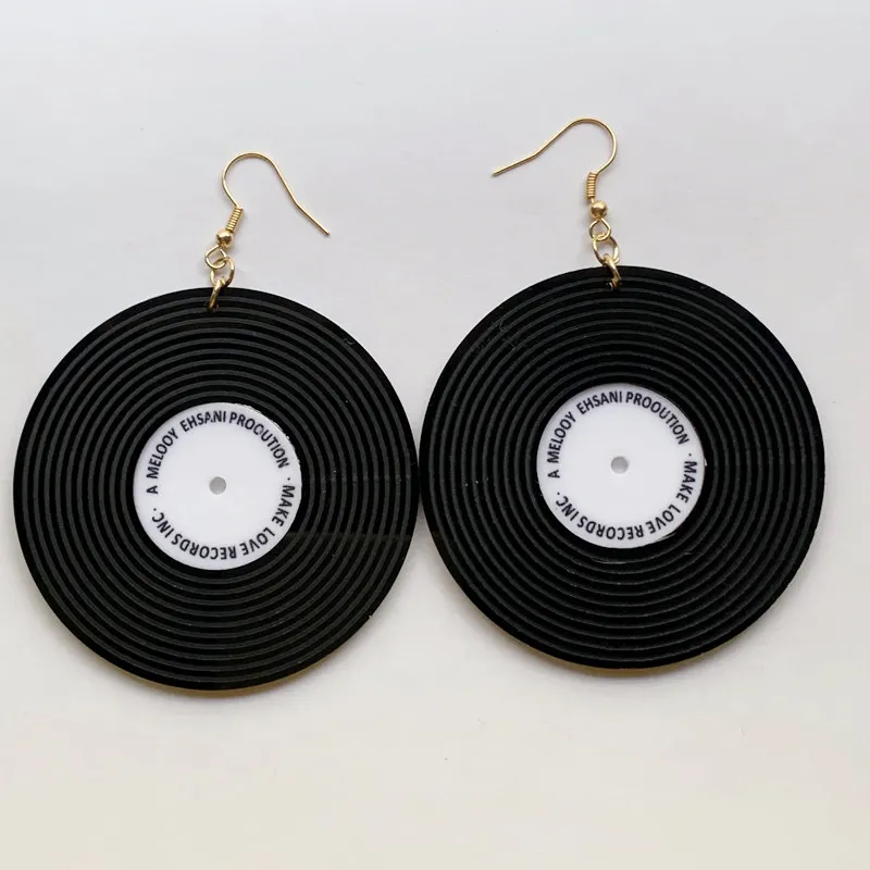 Hip Hop Style Gramophone Records Women's Earrings Acrylic Drop Earrings ...