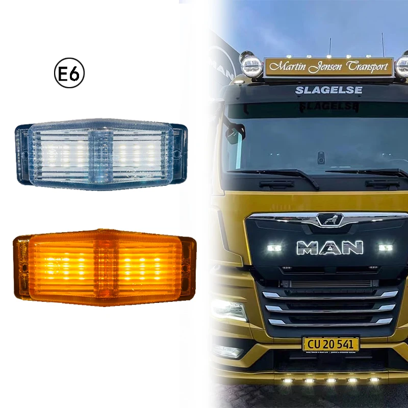 1 Pcs Amber White Led Front Double Burner / Pole Marker Light Lamp ...