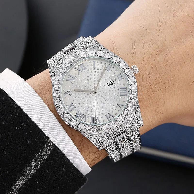 Cool-Shiny-Rhinestones-for-Men-Customized-Band-Length-Hip-Hop-Wrist ...