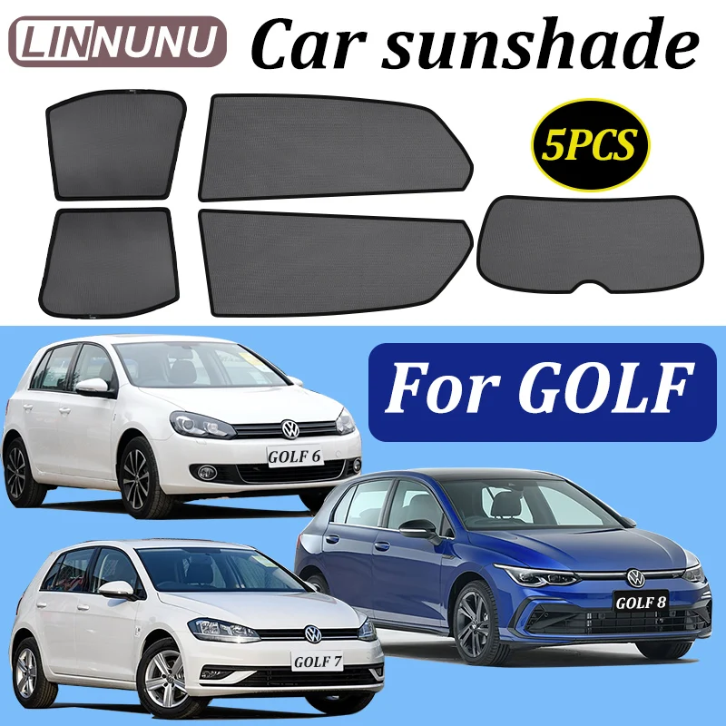 LINNUNU For Volkswagen Golf 6 7 8 Magenetic Car Sunshade Windshield ...
