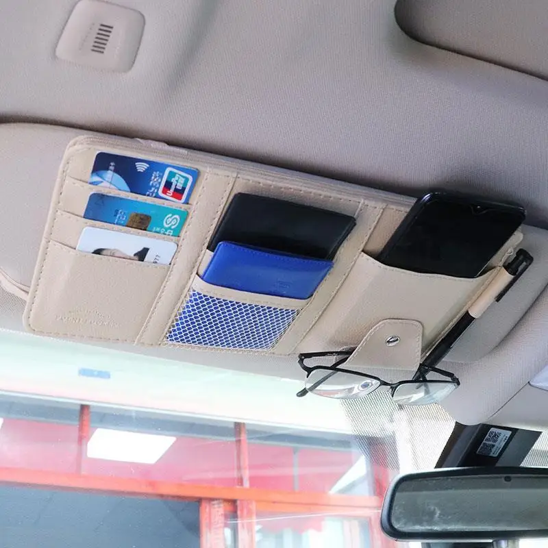 Multifunctional-Business-Leather-Car-Storage-Bag-Sunshade-Cover-Card ...
