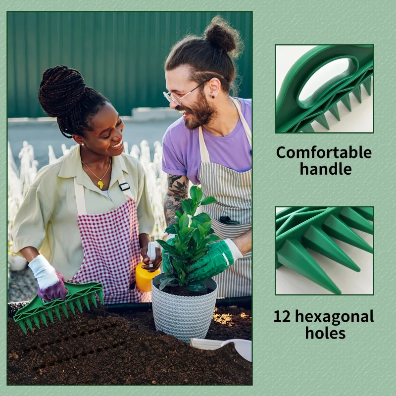 2pcs set Durable Plastic Hand Dibbler Garden Seeder Tool, 12-Hole Fast ...