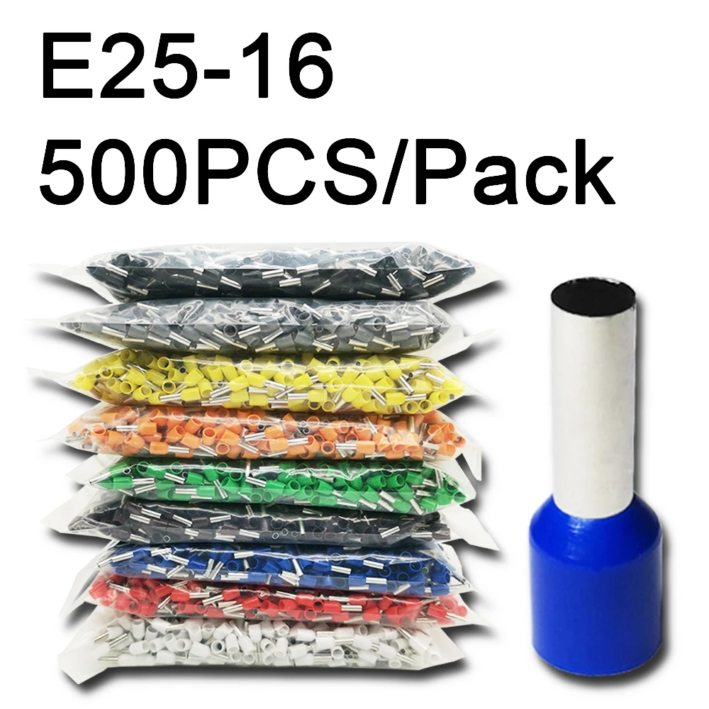 500pcs/Pack E25-16 Insulated Ferrules Terminal Block Cord End Wire ...