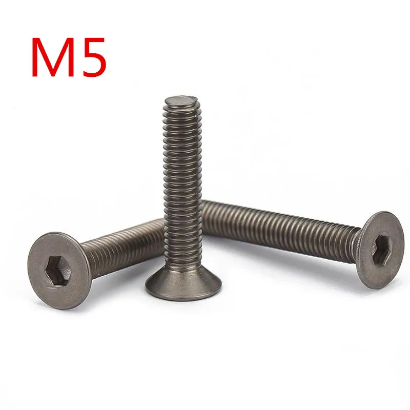 M5 DIN7991 GR2 Pure Titanium Hex Socket Countersunk Head Screw M5*6/8 ...