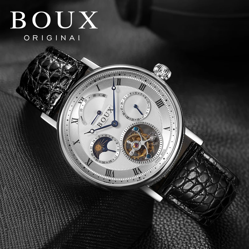 High-End-BOUX-Tourbillon-Watch-Men-Calendar-Sapphire-Dial-Mens-ST8007 ...