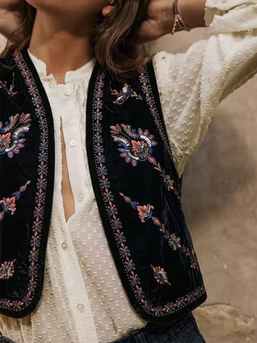Women-S-Ethnic-Style-Embroidered-Vest-Top-Classic-Sleeveless-Cardigan ...