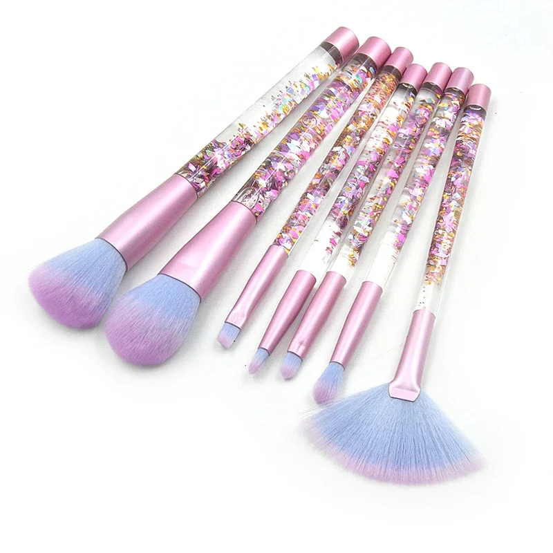 Advanced-Rainbow-Glitter-Makeup-Brush-Set-Diamond-Crystal-Handle-Liquid ...