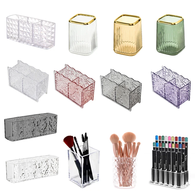 Transparent Lipstick Cosmetic Makeup Acrylic Makeup Brush Tool Storage ...