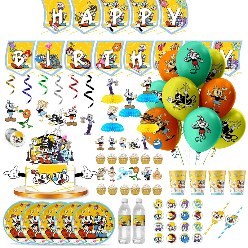 Cuphead-Cartoon-Theme-Birthday-Party-Decoration-Supplies-Disposable ...