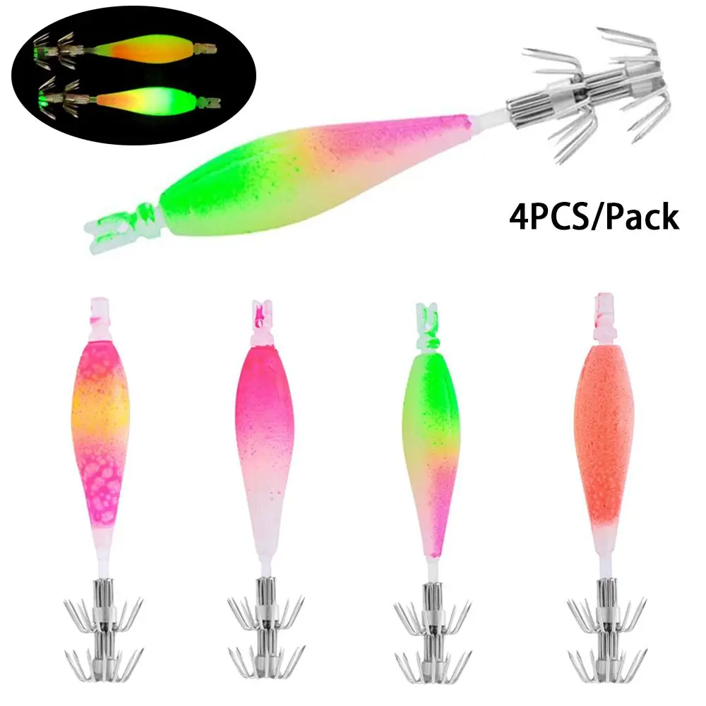 4Pcs-Pack-Luminous-Shrimp-Fishing-Bait-Fluorescent-Fishing-Lures ...