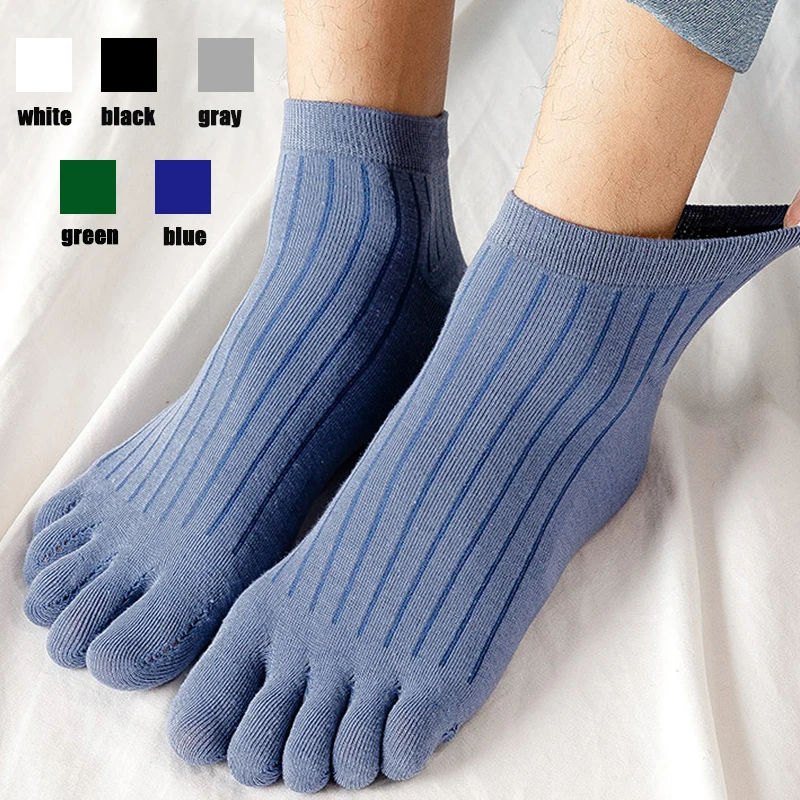 1pair Men Sock Breathable Cotton Casual Thin High Quality Toe Socks ...