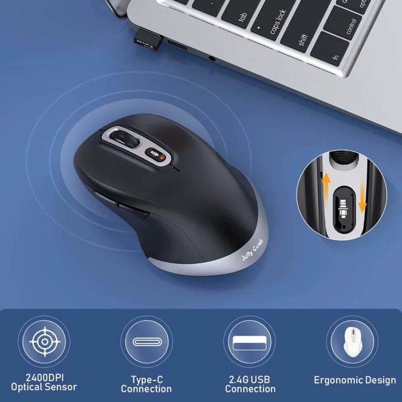 Vogek Wireless Mouse 2.4G USB And Type-C Dual Mode Mouse Noiseless ...