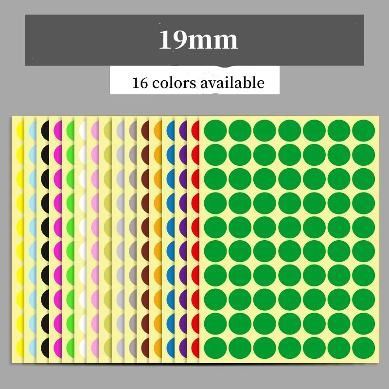 19mm-Colorful-Round-Paper-Self-Adhesive-Sticker-Blue-White-Pink-Code ...