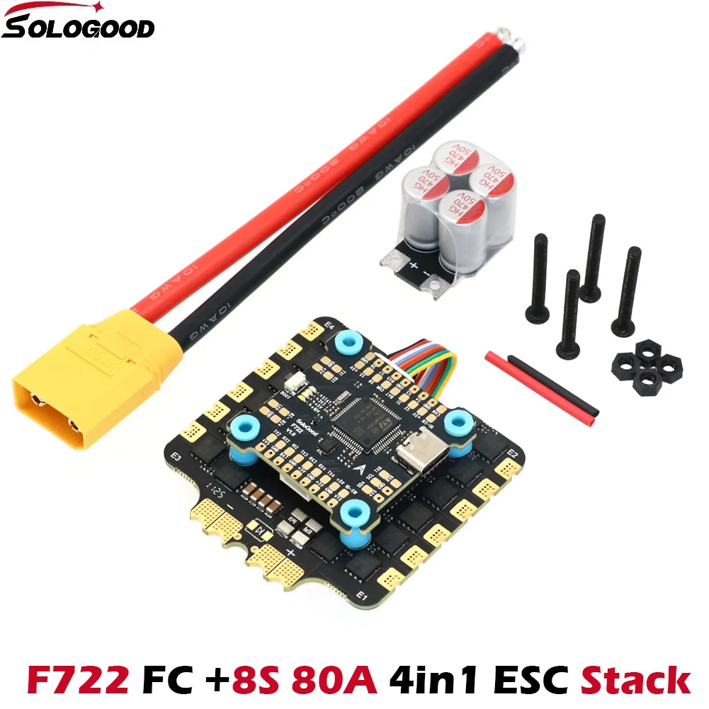 SoloGood F722 F7 6S Flight Controller FC 80A 4in1 BLS ESC Stack 3-8S ...