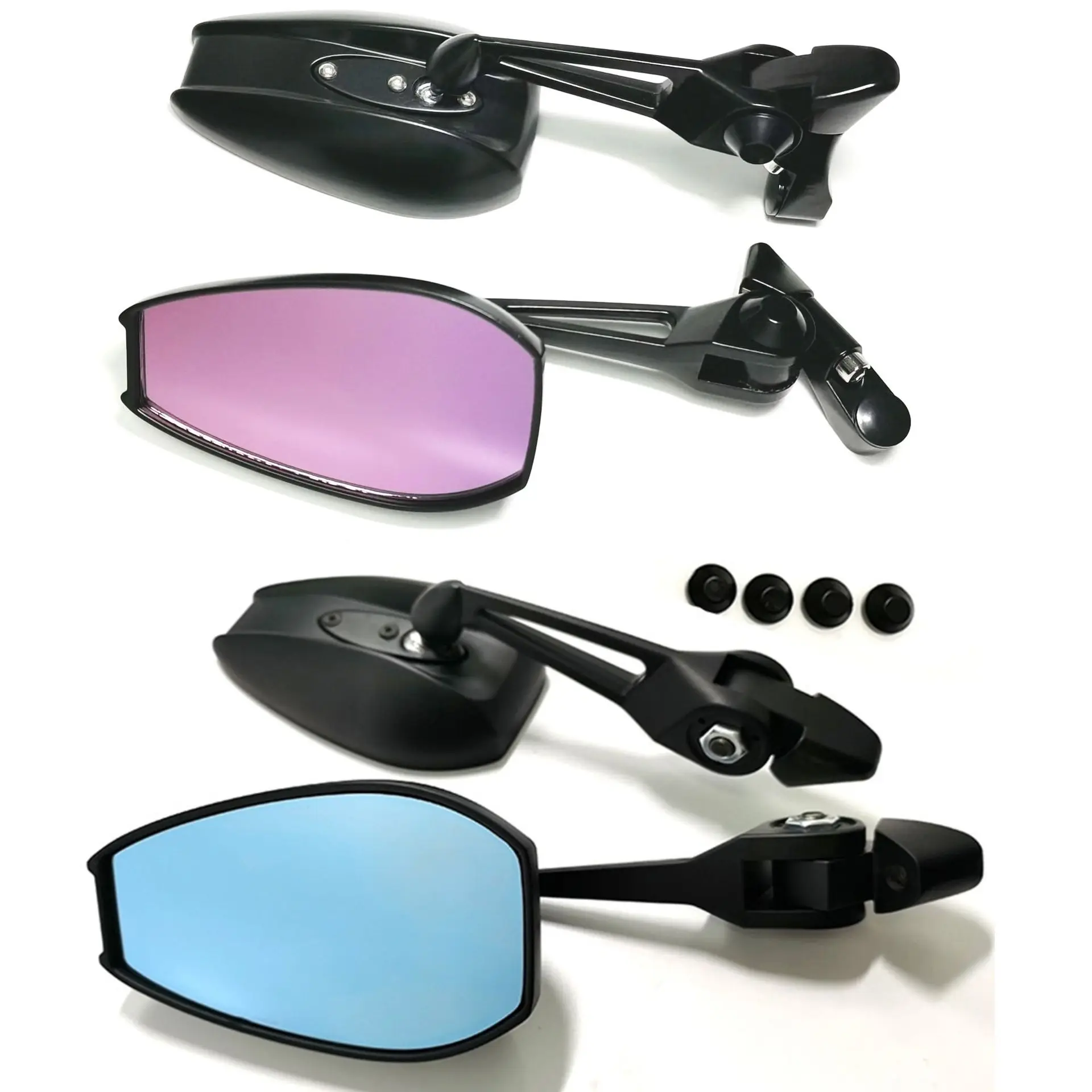 Universal-Motorcycle-Accessories-Aluminum-Blue-Glass-Rearview-Mirror ...