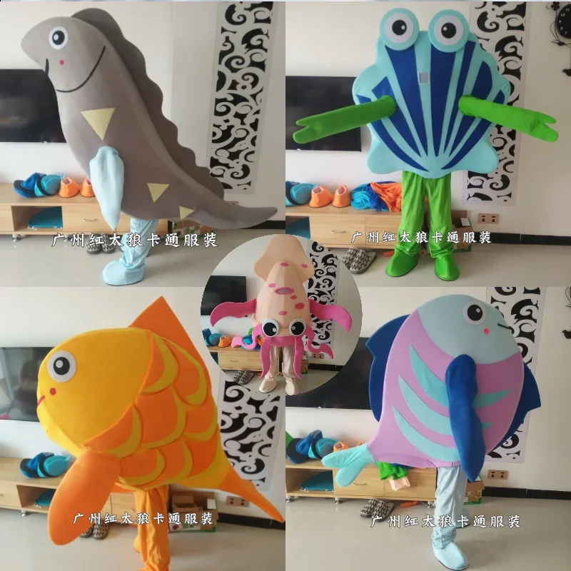 Christmas-Fish-Squid-Shellfish-Mascot-Costume-Suits-Cosplay-Party-Game ...