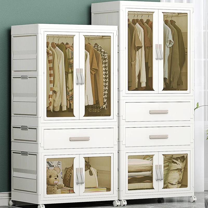 Transparent-Foldable-Wardrobe-Storage-Container-Wheels-at-Bottom-Closet ...