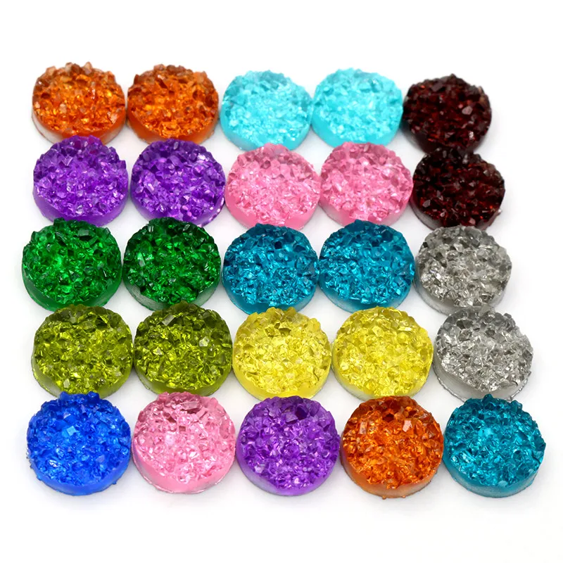 Crystal-Druzy-40pcs-8mm-10mm-12mm-Natural-Ore-Style-Flat-Back-Resin ...
