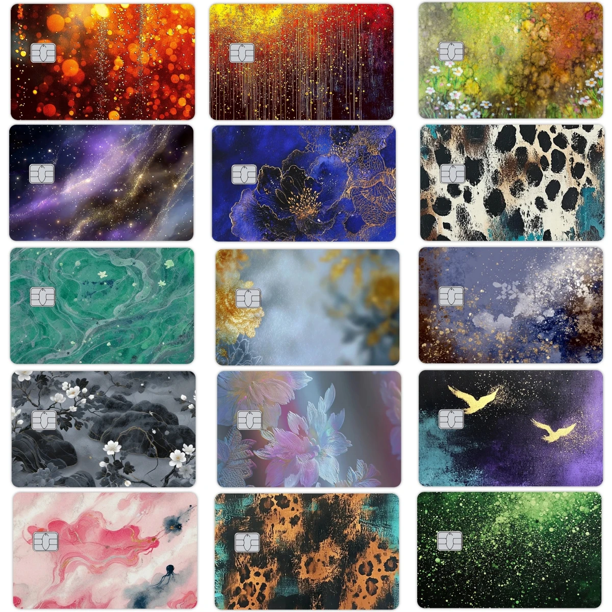 Y2k Fashion Scenery Print Glitter Stickers Film Skin Anime Visa Bank ...