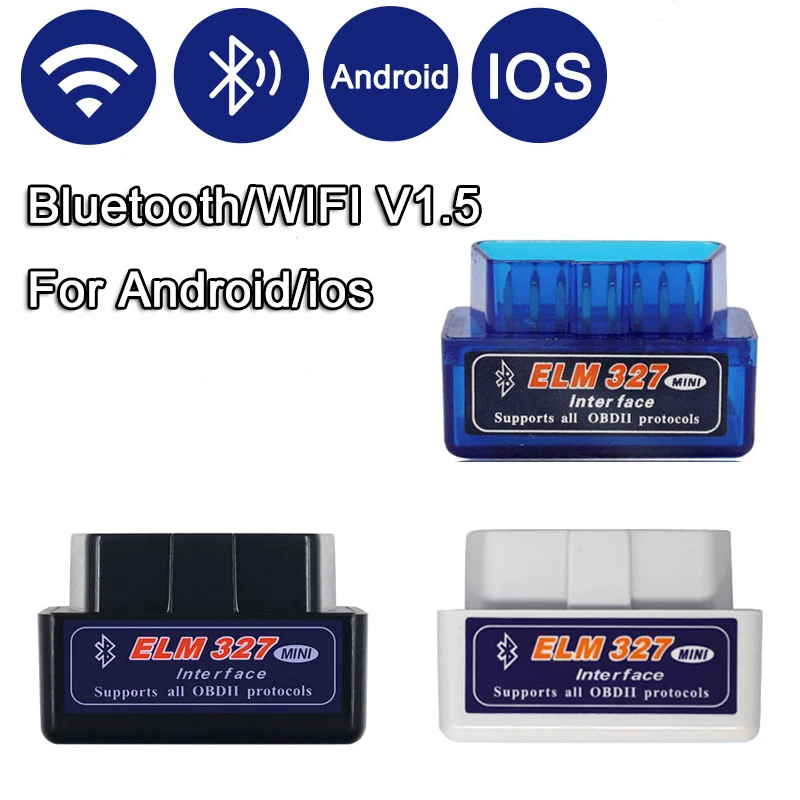 Mini ELM327 Bluetooth V2.1 WIFI V1.5 OBD2 Auto Diagnostic Scanner ELM ...