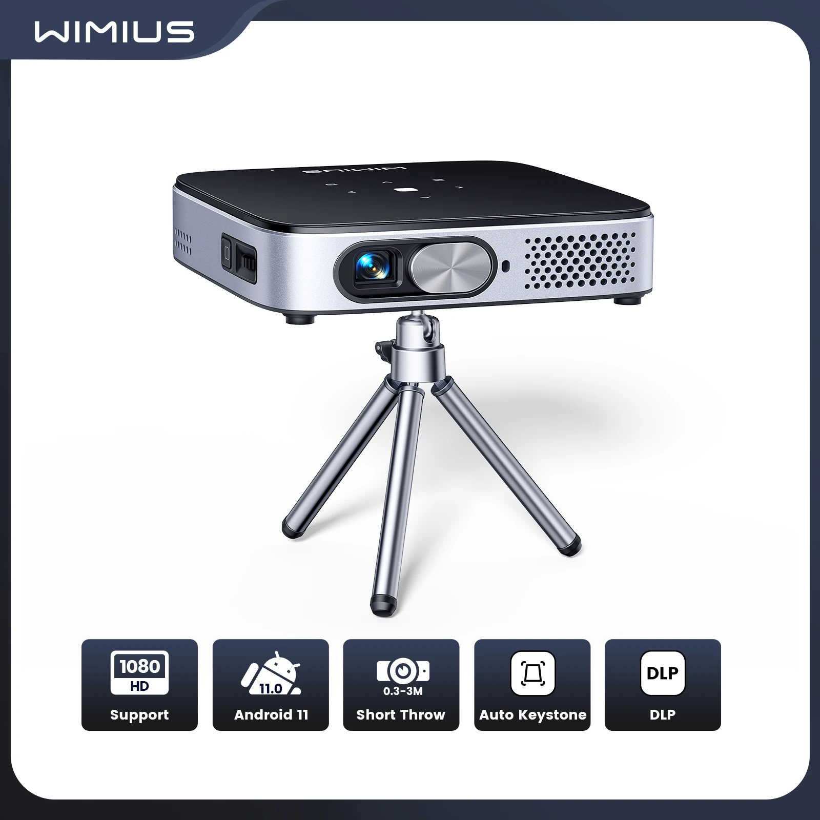 WiMiUS-Mini-Projector-Android-11-0-DLP-Projector-Rechargeable-Ultra ...