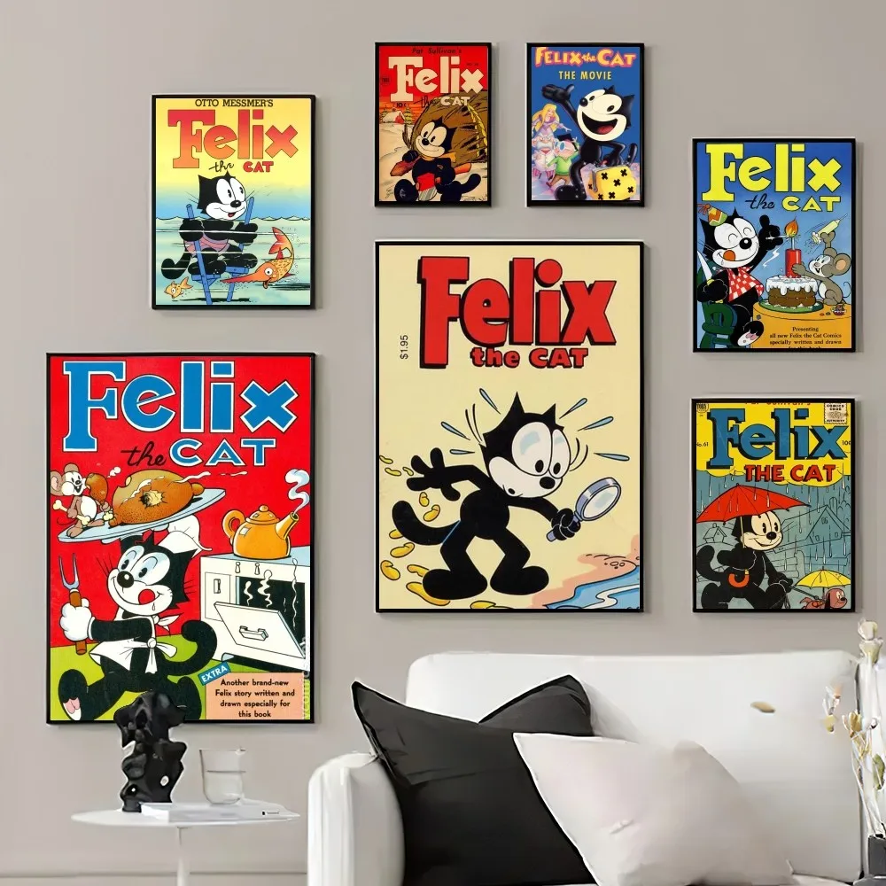 F-felix-el-gato-de-dibujos-animados-lindo-p-ster-impresiones-im-genes ...