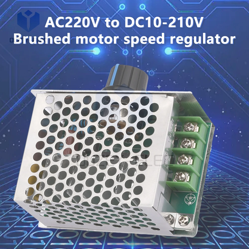 20A PWM Brushed Motor Speed Controller AC 220V to DC 10-210V DC Motor ...