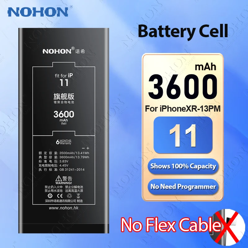NOHON-Battery-Cell-for-iPhone-11-12-13-Pro-Max-XS-XR-High-Capacity ...