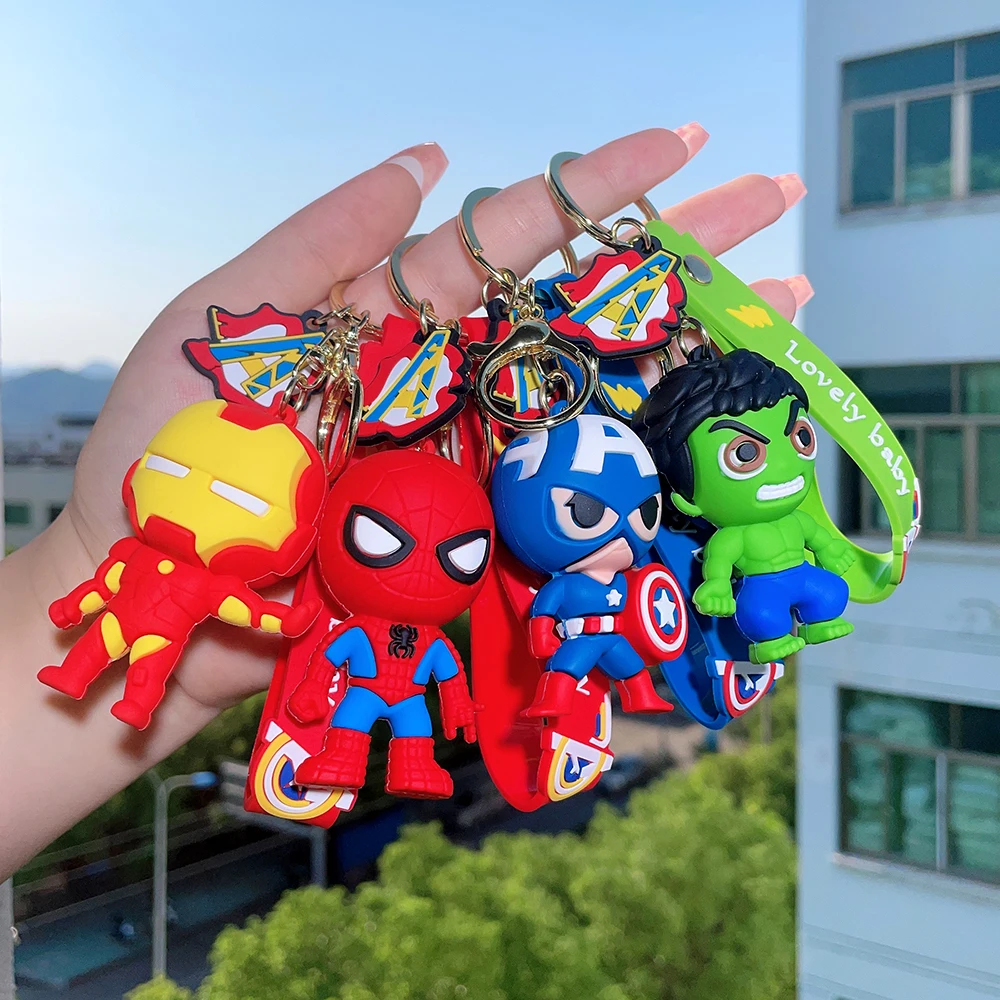 Hot-Sell-Spiderman-Iron-Man-Hero-Cartoon-Keychain-Anime-Avengers-Key ...