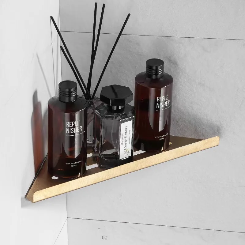 Corner Shelf Shower Triangular Bathroom Stainless Steel No-drill Wall ...