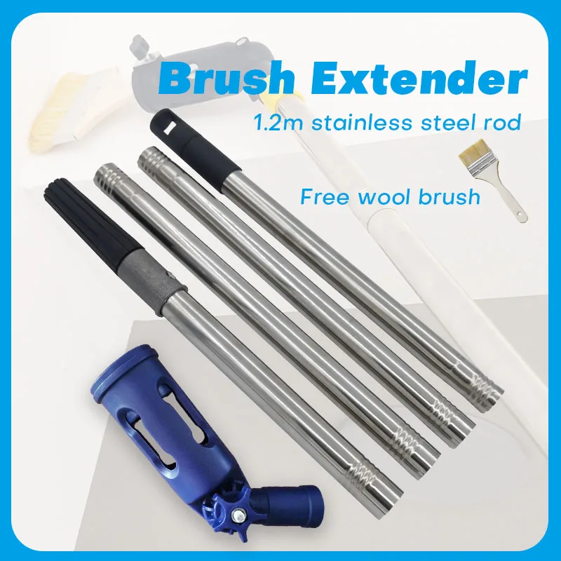 Paint Brush Extender+Extension Pole kit Clamping tool Telescopic Rod ...
