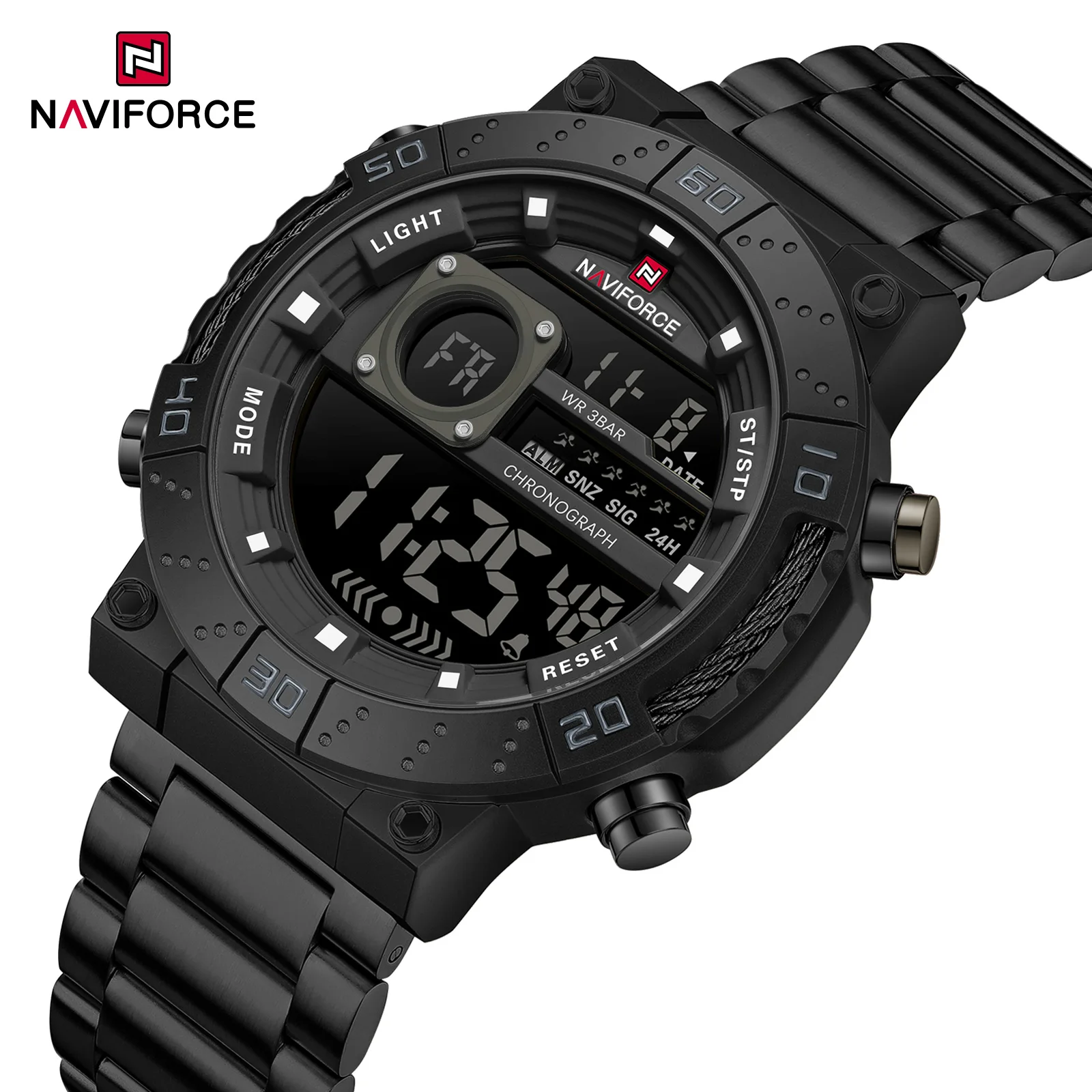 NAVIFORCE Digital Watches Business Brand Luxury Alarm Brand Men's ...