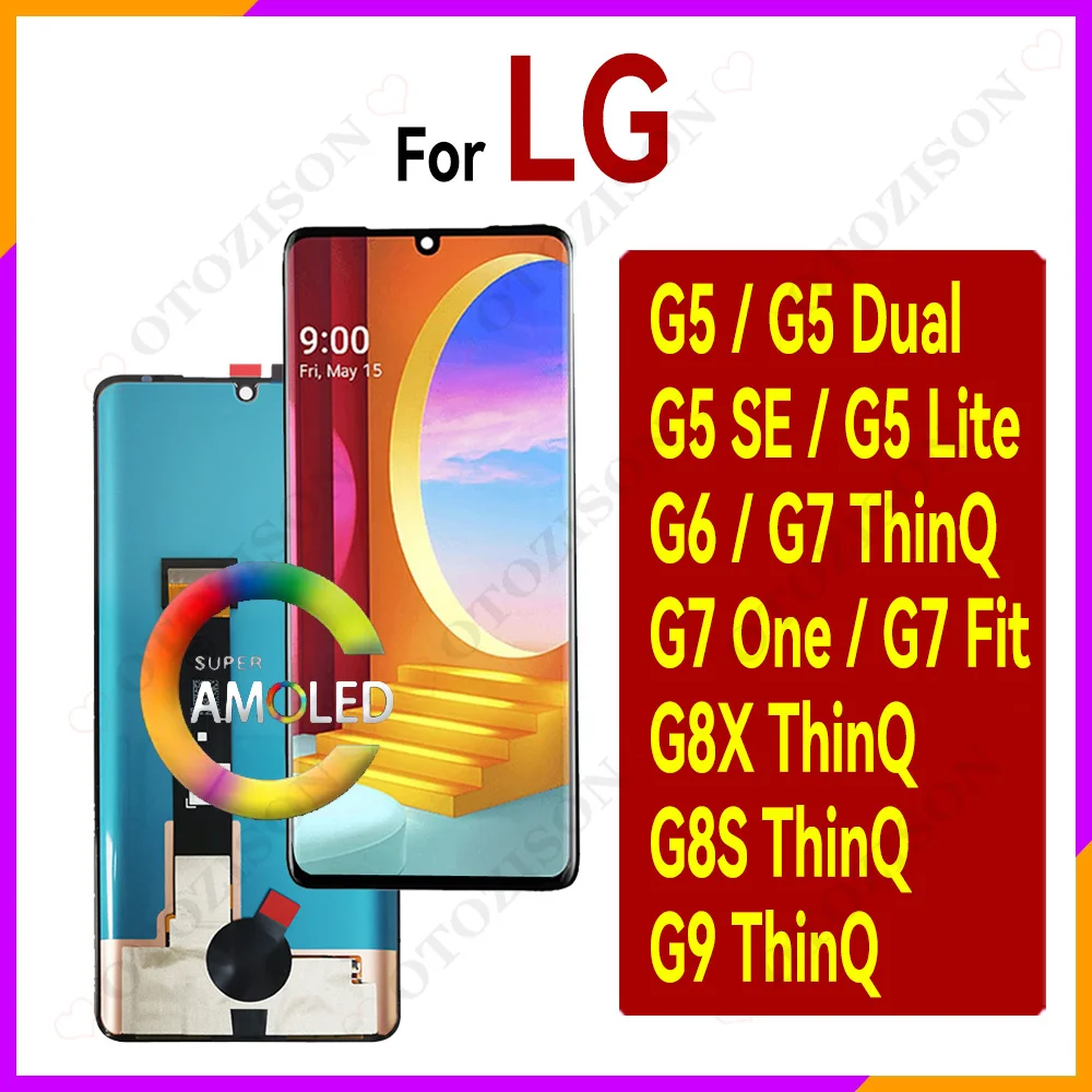 LCD Screen With Frame For LG G9 G8S G8X ThinQ G7 One G6 G5 SE Display ...