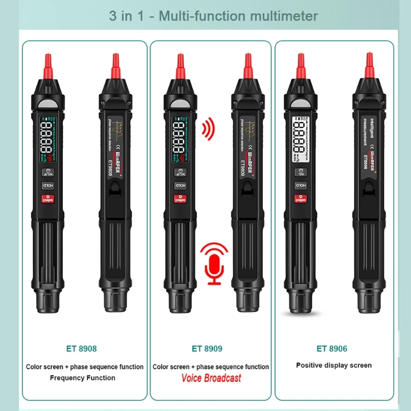 Digital Multimeter DCV ACV Resistance Diode Continuity Capacitance ...