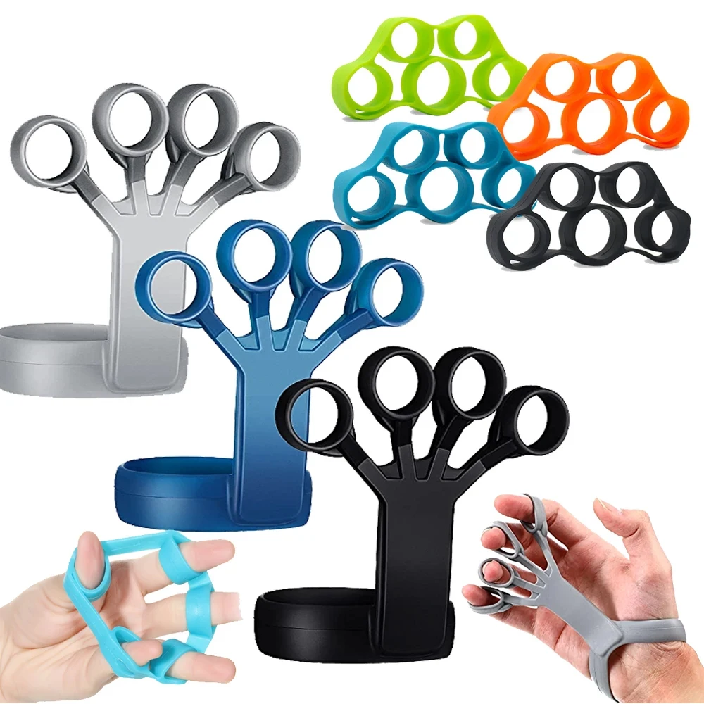 Silicone-Hand-Grip-Device-Finger-Exercise-Hand-Strengthener-Stretcher ...