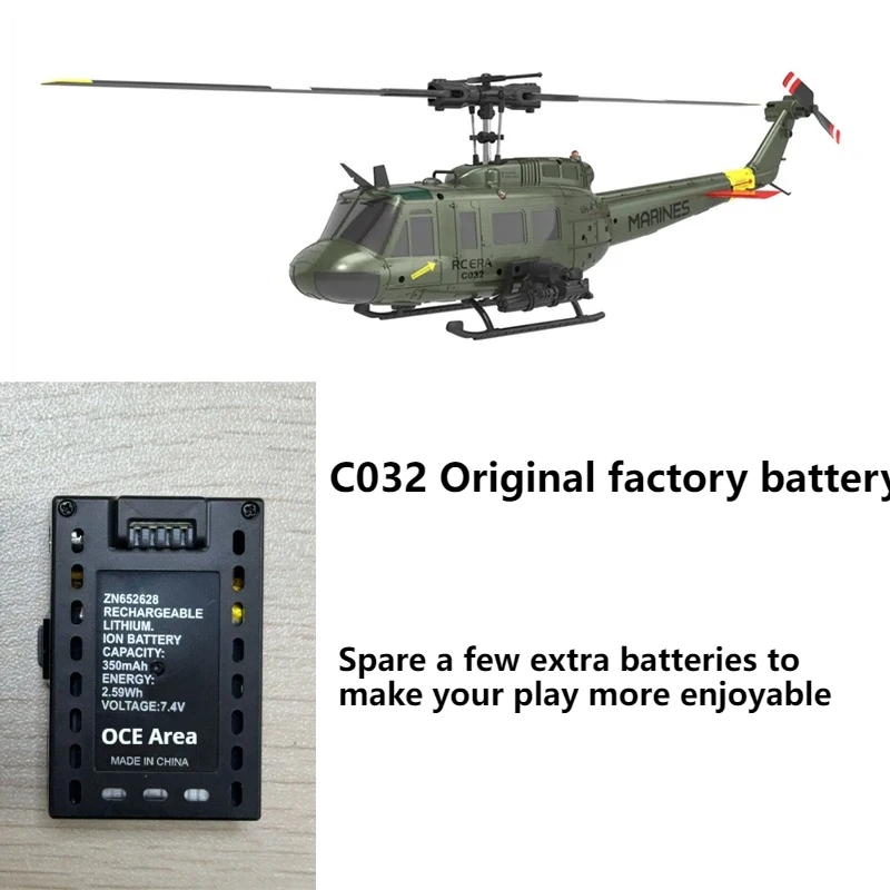 C032 UH-1 brushless RTF RC Helicopter Original battery 7.4V 400mAh ...