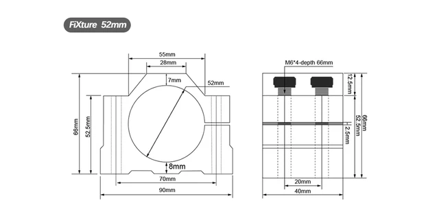 CNC spindle motor bracket diameter 52mm 55mm 65mm 80mm 100mm Aluminum ...