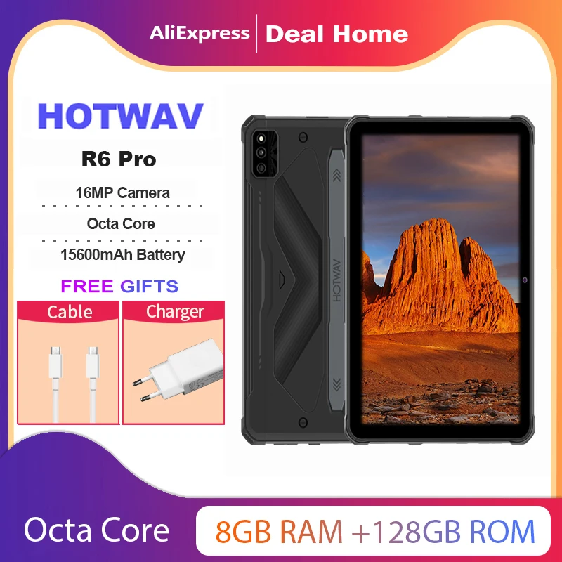 HOTWAV R6 Pro Rugged Tablet Android 12 8GB 128GB Octa Core 15600mAh 10.1 Inch HD+ Pad 16MP ...