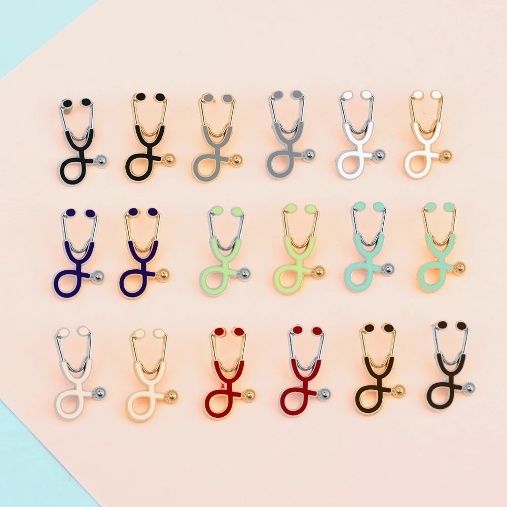 Colorful-Mini-Stethoscope-Enamel-Pins-Doctor-Nurse-Shirt-Collar ...