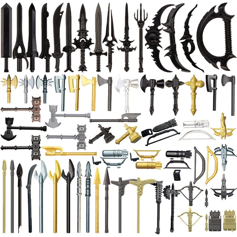 Crossbow Arrow Spear Tridenttoys | Building Blocks Weapons Sword - Moc ...