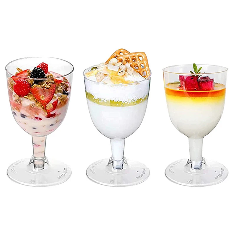 1-10Pcs-Disposable-Champagne-Glass-Plastic-Transparent-Champagne ...